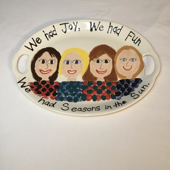 Handmade | Dining | Hand Painted Girl Friend Fun Serving Platter | Poshmark